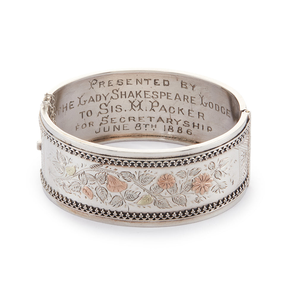 Victorian Silver and Gold Bangle – Paisley's Antique Jewellery